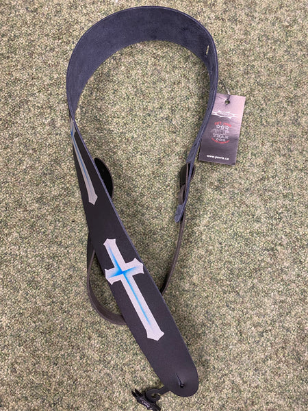Guitar strap P25LSS-31 Cross - leather by Perri's - Made in Canada ...